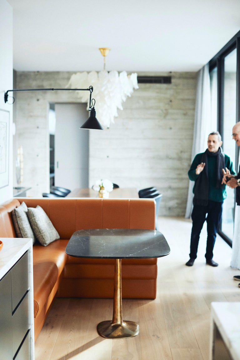 Barbera 'Molecule' Table, Modern Solid Bronze Base with Stone Top For ...