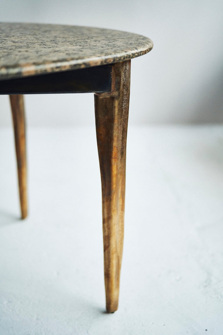 Barbera 'OSSO' Oval Dining Table, Modern Solid Bronze Base with Stone ...