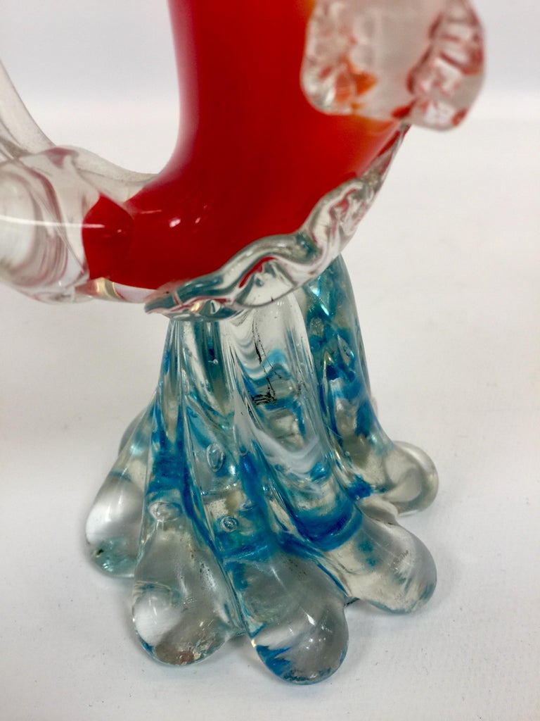 Barbini 1950 Multi-Color Fish in Murano Glass Vase For Sale at 1stDibs