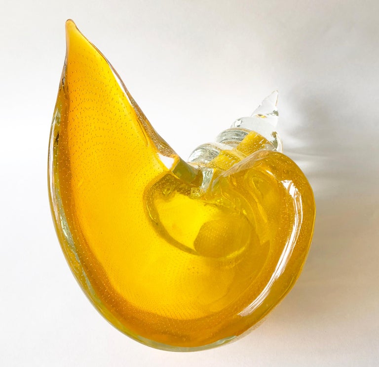 Barbini Murano Italian Modern Art Glass Bullicante Cornucopia Glass ...