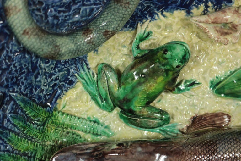Barbizet Palissy Majolica Palissy Fish Platter For Sale at 1stDibs