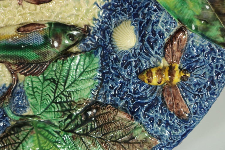 Barbizet Palissy Majolica Palissy Fish Platter For Sale at 1stDibs