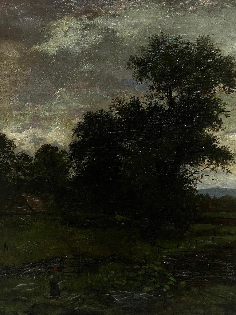 Barbizon School - Large 19th Century French Barbizon Oil Figure in deep ...