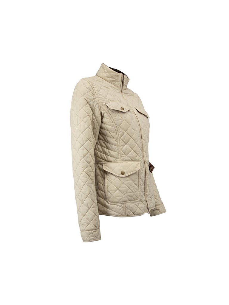 Barbour Women's Beige Quilted Hunter Jacket For Sale at 1stDibs