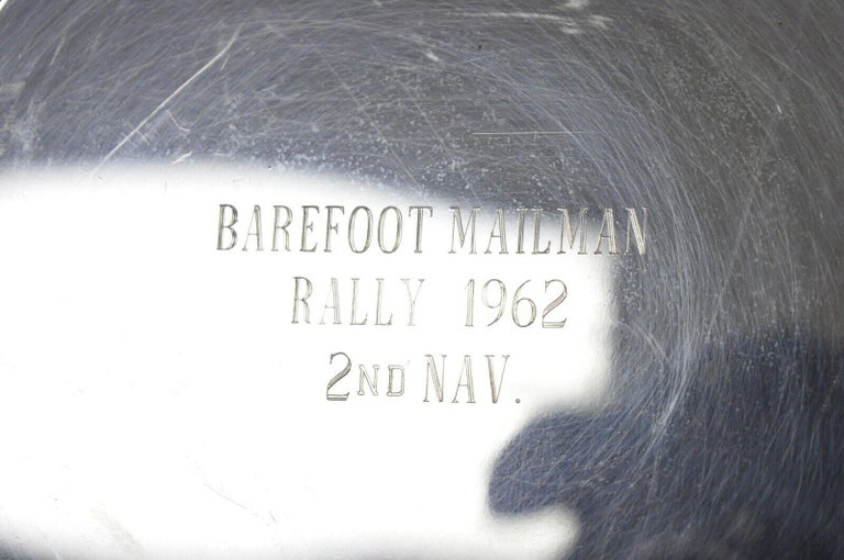 "Barefoot Mailman Rally 1962 2nd Nav" Award Silver Plated Platter Tray ...
