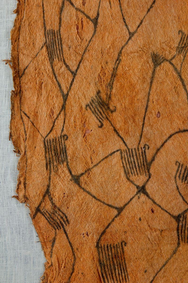 Early Twentieth-Century Bark Cloth Painting With Biomorphic Motifs For ...