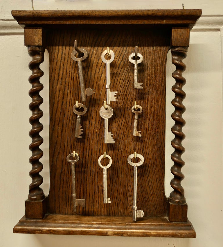 Barley Twist Oak Key Rack at 1stDibs