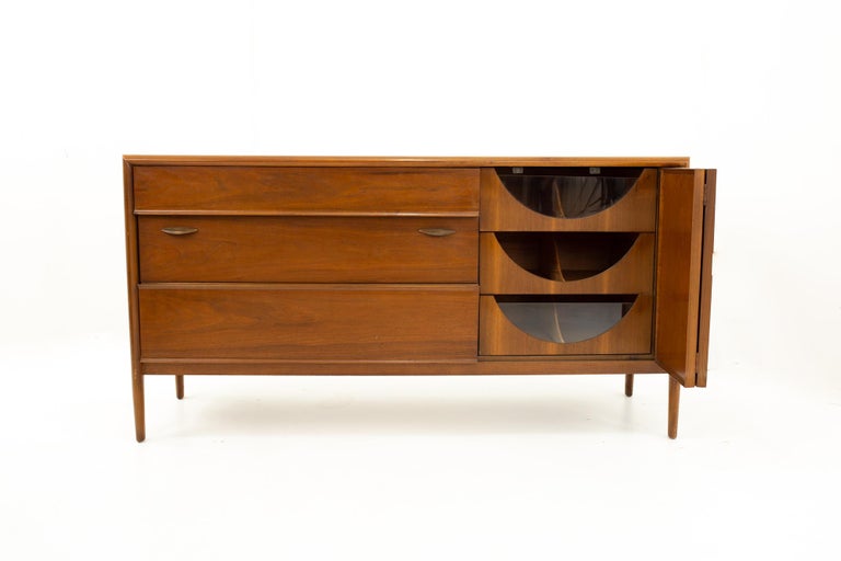 Barney Flagg for Drexel Mid Century Parallel Lowboy Chest Of Drawers ...