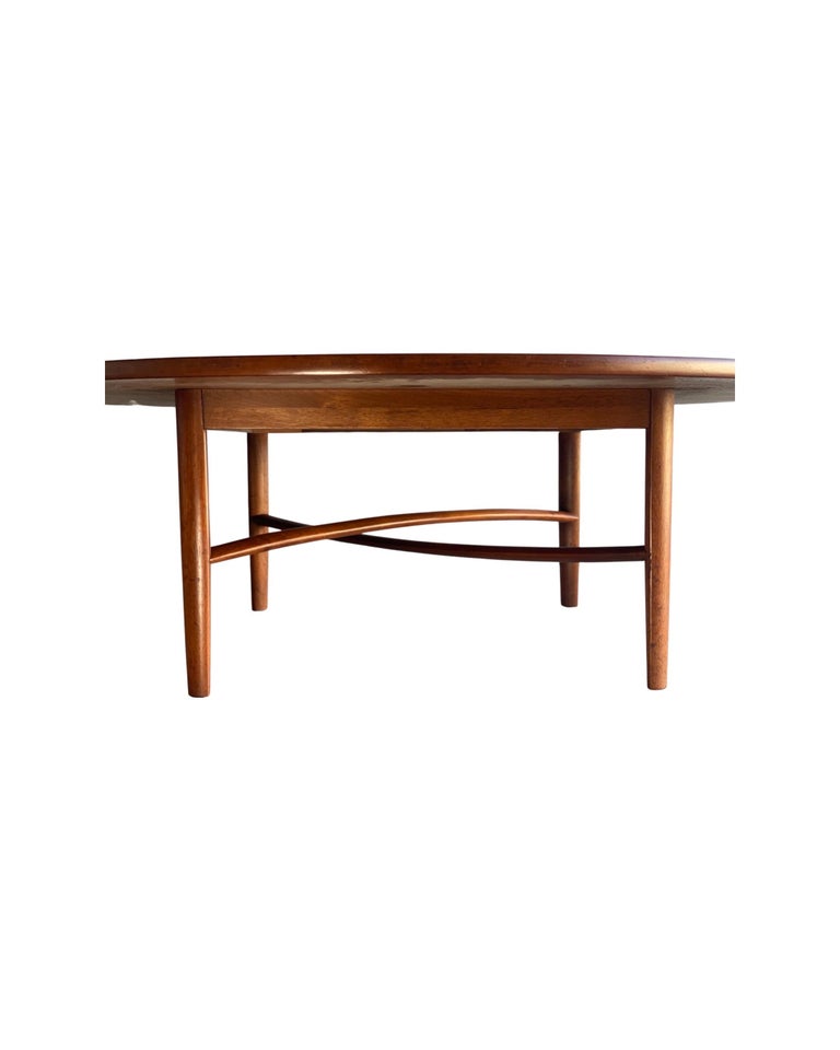 Barney Flagg "Parallel" Midcentury Coffee Table in Walnut and Leather ...
