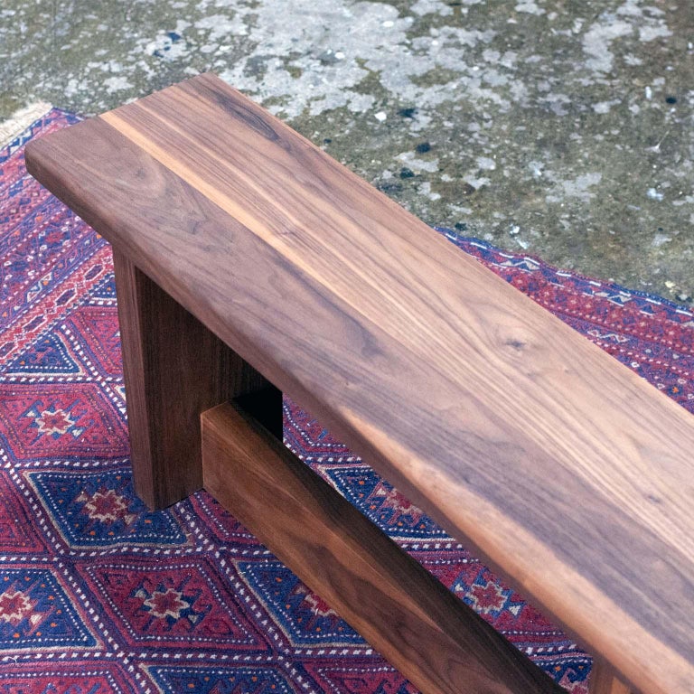 Barney Solid Walnut Side Bench For Sale at 1stDibs