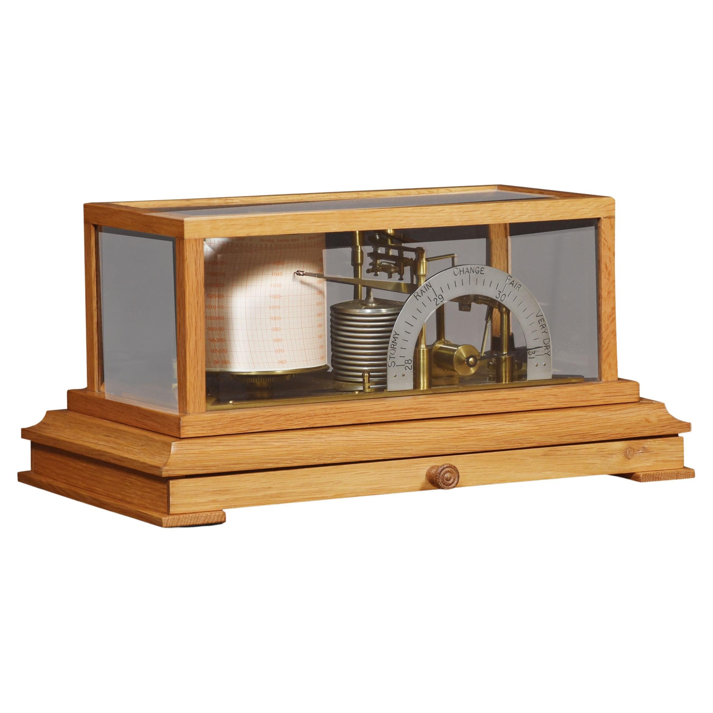 Oak Cased Barograph by Negretti and Zambra, London For Sale at 1stDibs