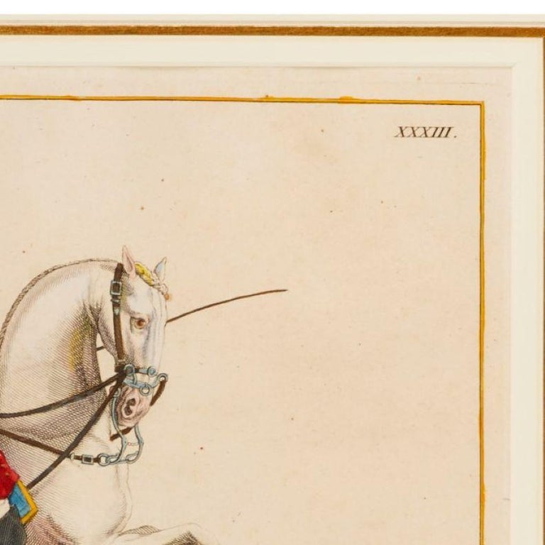 Baron Rais d'Eisenberg, Hand-Colored Equestrian Engraving c. 1747, "Le ...