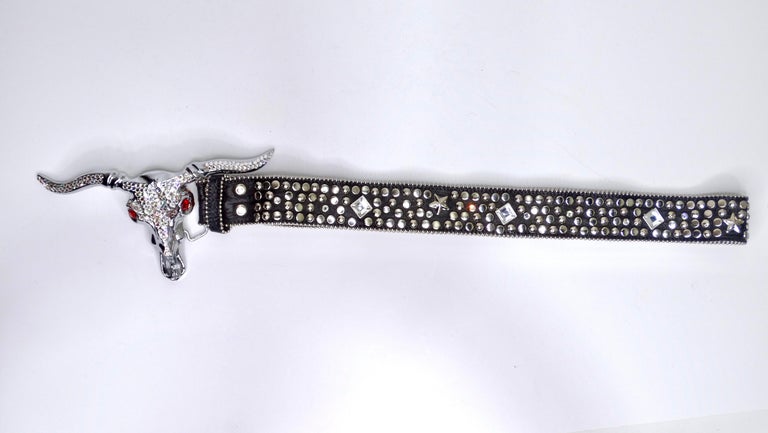 Baron Solid Brass Long Horn Leather Belt For Sale at 1stDibs