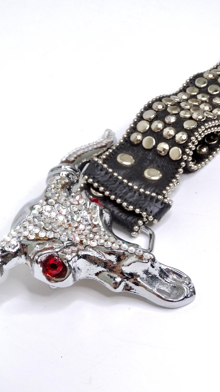 Baron Solid Brass Long Horn Leather Belt For Sale at 1stDibs
