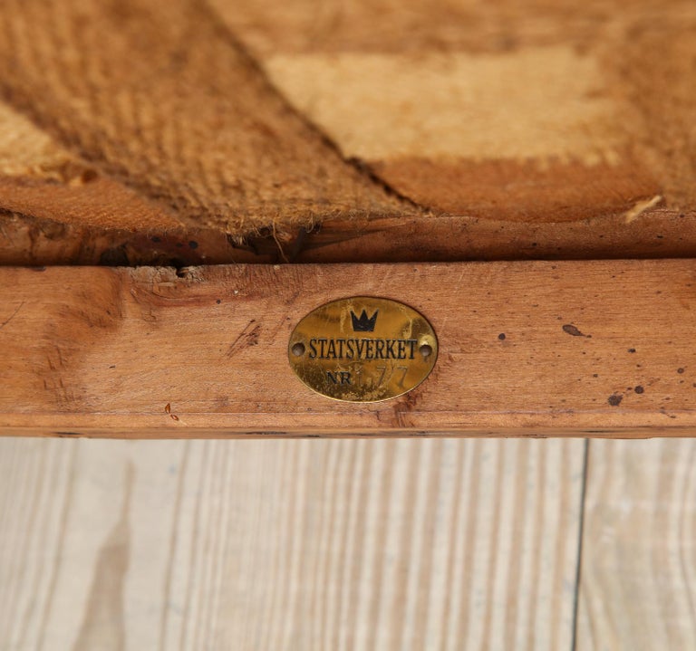 Baroque 18th Century Armchair with Original Brass Stamp, Sweden, circa ...