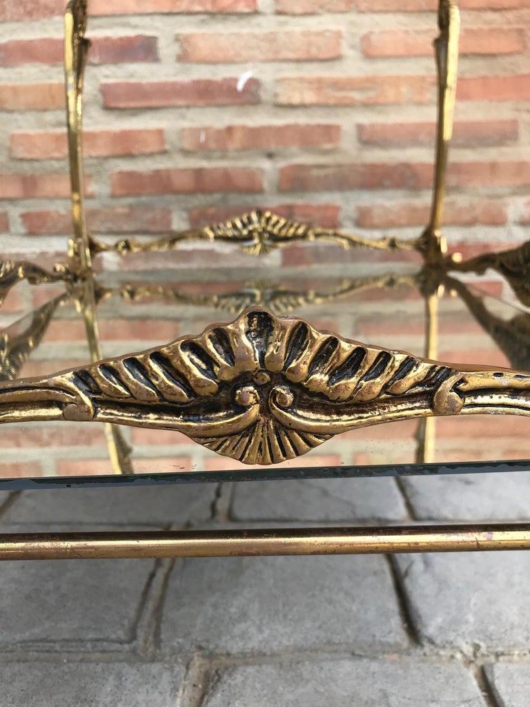 Baroque Brass Two-Tier Bar Cart at 1stDibs