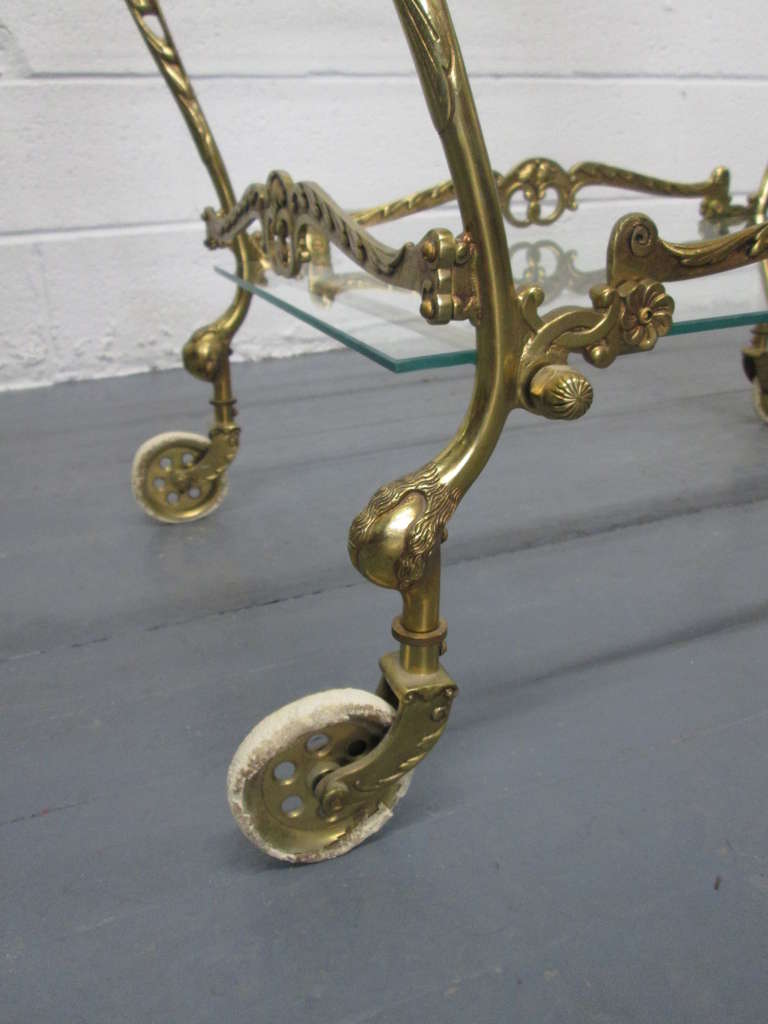 Baroque Brass Two-Tier Bar Cart at 1stDibs