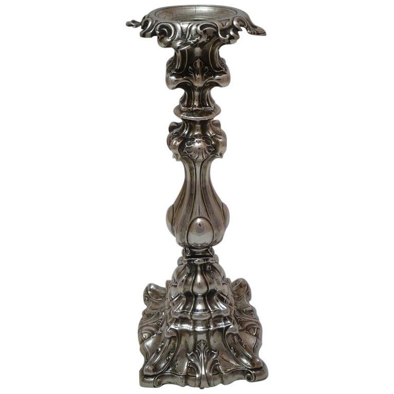 Baroque Candlestick Silver For Sale at 1stDibs