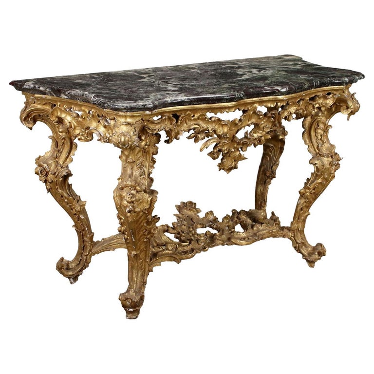 Baroque Console Marble Wood, Italy xviii Century For Sale at 1stDibs