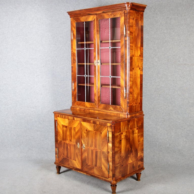 Baroque Display Case Bookcase Walnut, 18th Century at 1stDibs