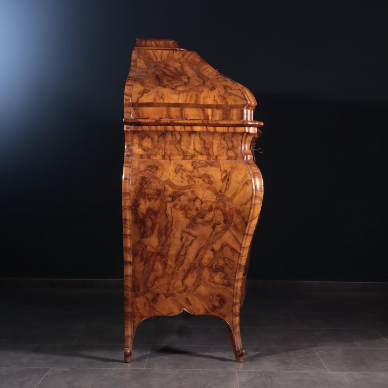 Baroque Drop Leaf Cabinet Walnut Italy 18th Century For Sale at 1stDibs
