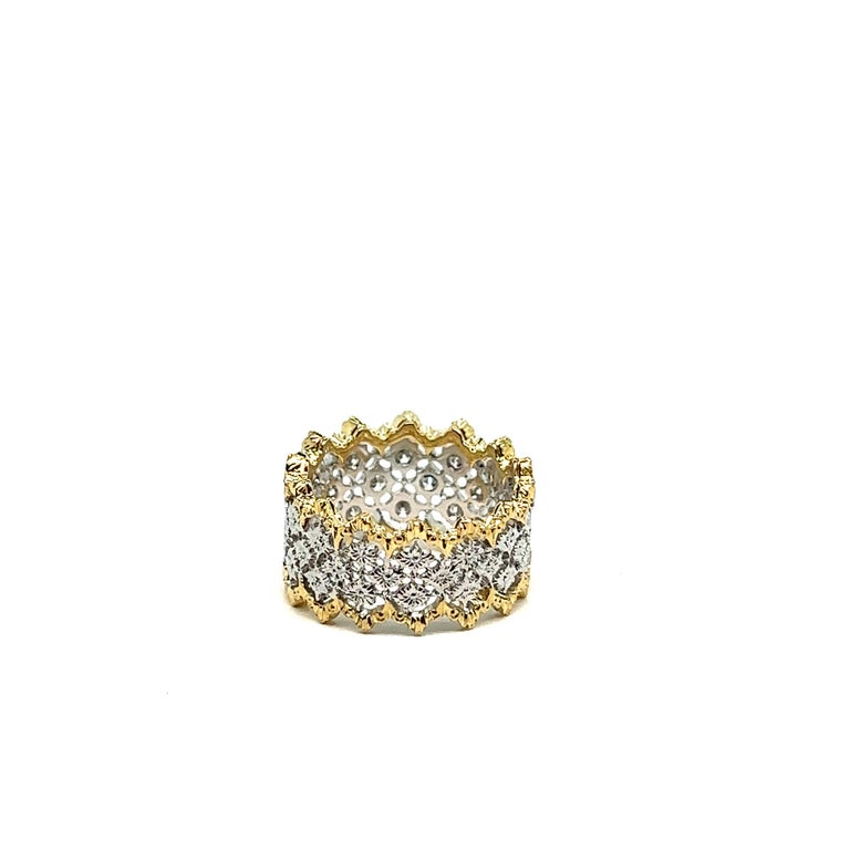 Baroque Lace Ring with 13 Brilliant Cut Diamonds in 18K White and ...