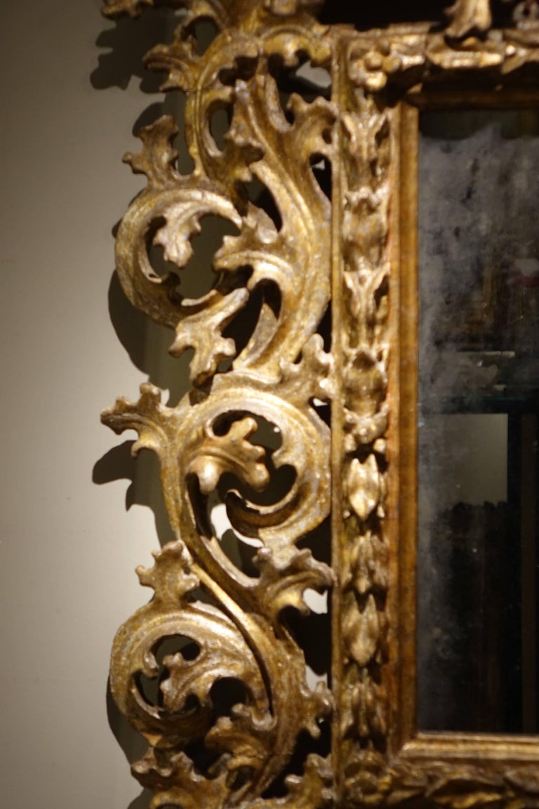 Baroque Late 17th-18th Century Italian Mecca Giltwood Mirror at 1stDibs