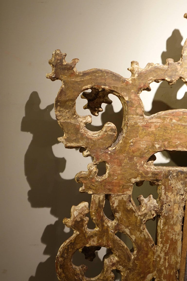 Baroque Late 17th-18th Century Italian Mecca Giltwood Mirror at 1stDibs