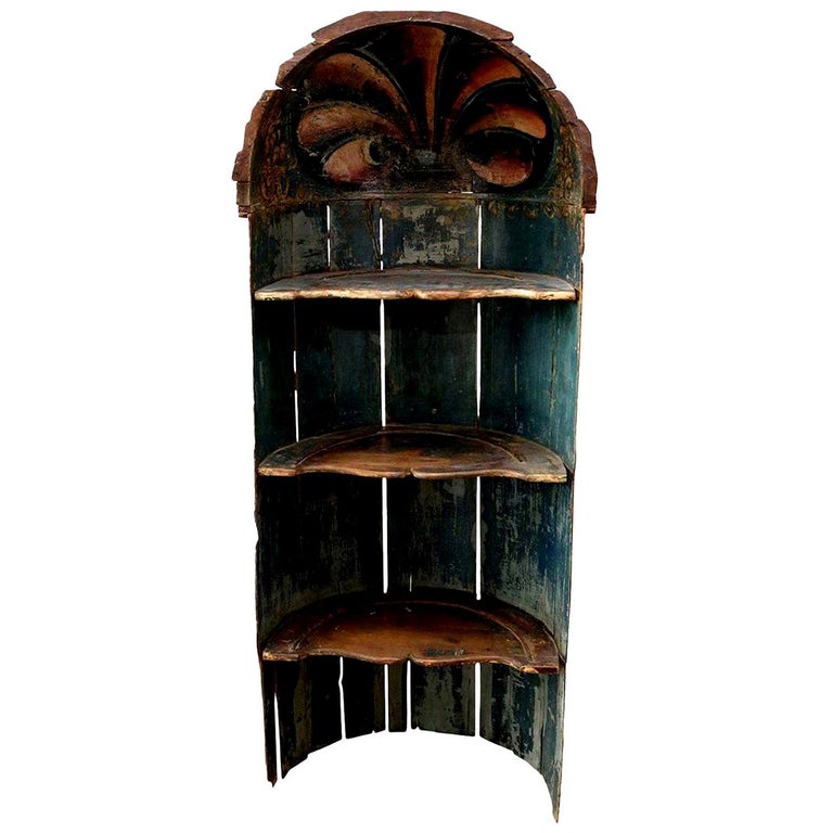 Baroque Period Niche 'Bowfat' Painted in Dark Blue For Sale at 1stDibs