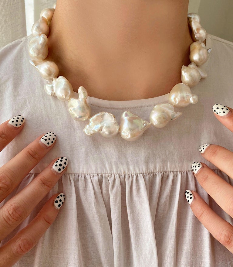 14k Gold AMANDA PEARL Baroque Pearl Collar For Sale at 1stDibs