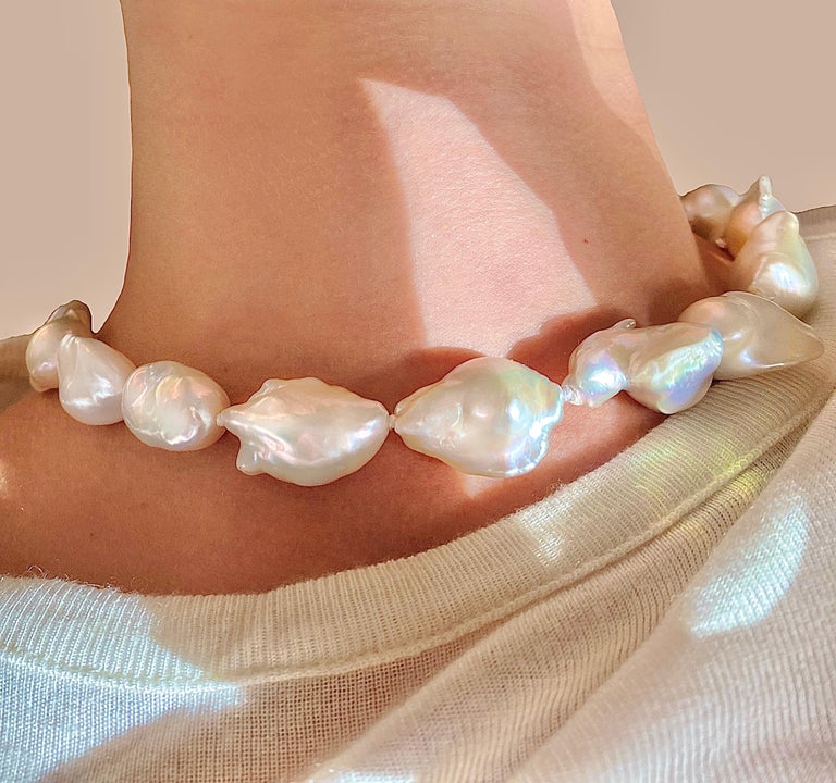14k Gold AMANDA PEARL Baroque Pearl Collar For Sale at 1stDibs