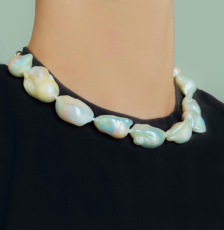 14k Gold AMANDA PEARL Baroque Pearl Collar For Sale at 1stDibs