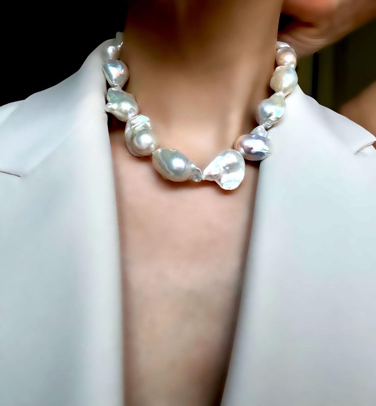 14k Gold AMANDA PEARL Baroque Pearl Collar For Sale at 1stDibs