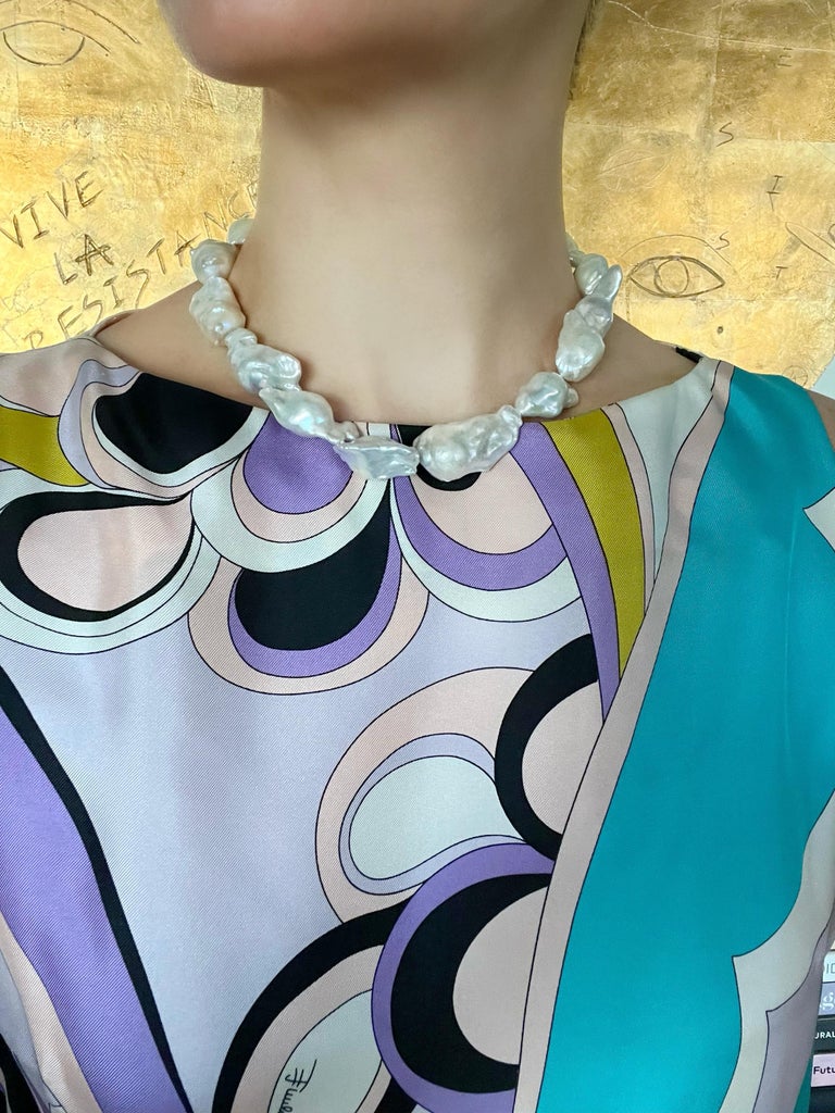 14k Gold AMANDA PEARL Baroque Pearl Collar For Sale at 1stDibs