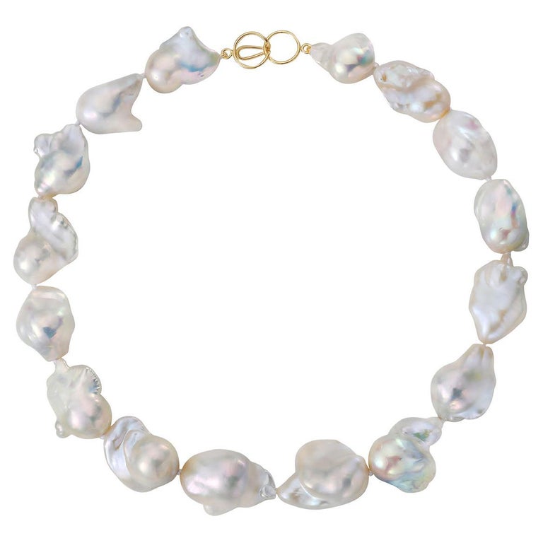 14k Gold AMANDA PEARL Baroque Pearl Collar For Sale at 1stDibs