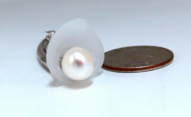 Baroque Pearl Diamonds Pin 18 Karat For Sale at 1stDibs