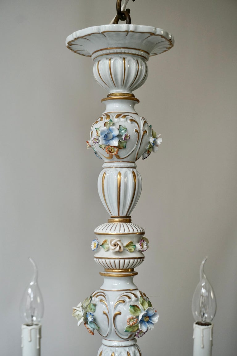 Baroque Porcelain Flower Chandelier or Candelabra, Italy For Sale at ...