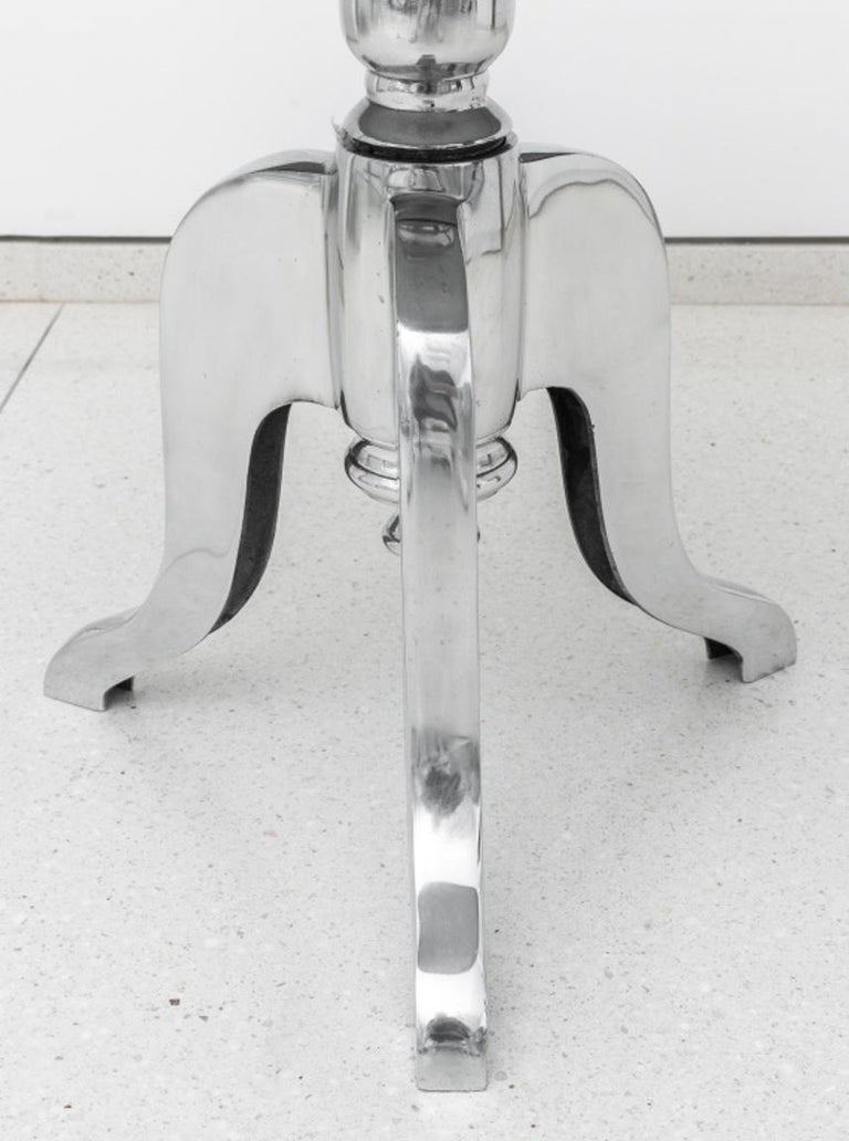 Baroque Revival Chrome Round Side Table For Sale at 1stDibs