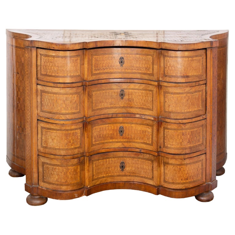 Baroque Revival Style Commode with Inlay, ca. 1900 For Sale at 1stDibs
