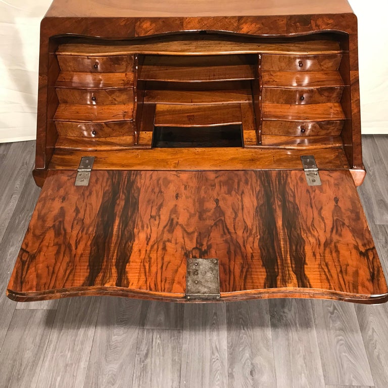 Baroque Secretary Desk, Switzerland 1750, Walnut For Sale at 1stDibs