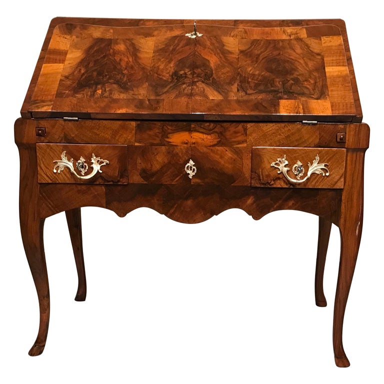 Baroque Secretary Desk, Switzerland 1750, Walnut For Sale at 1stDibs