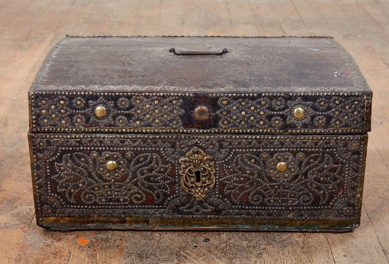 Baroque Studded Leather Document Box For Sale at 1stDibs