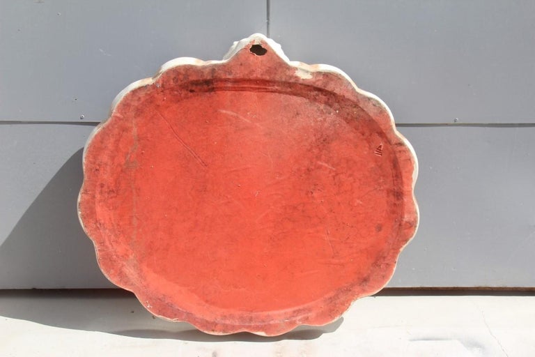 Baroque Style Decorative Ceramic Mirror with Shell White Brown Shades ...