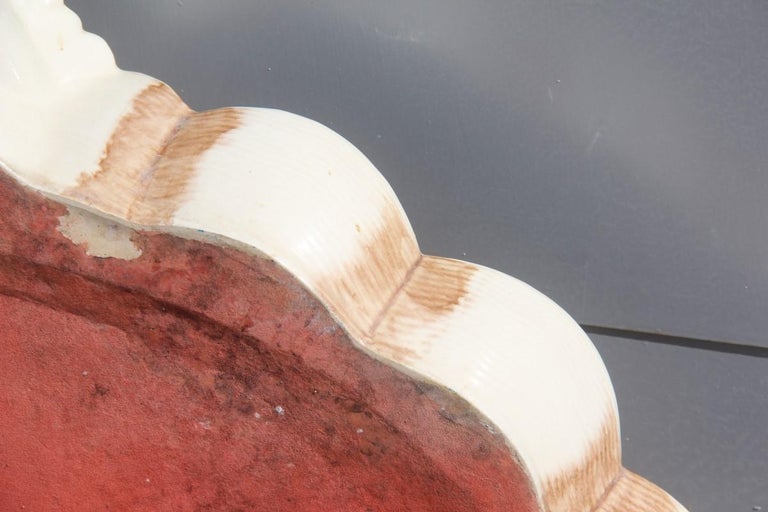 Baroque Style Decorative Ceramic Mirror with Shell White Brown Shades ...