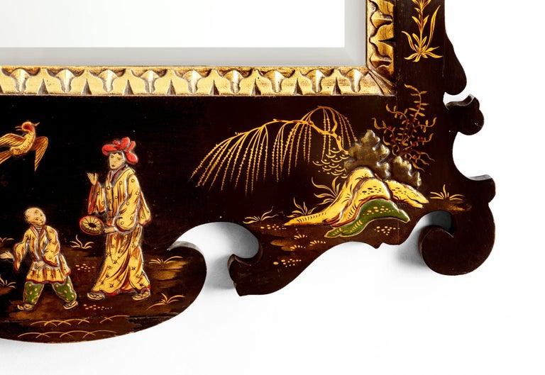 Baroque Style Gilded and Black Japanned Mirror, 20th Century For Sale ...