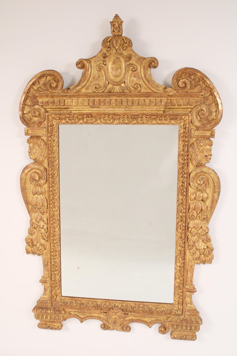 Baroque style Gilt Wood Mirror For Sale at 1stDibs
