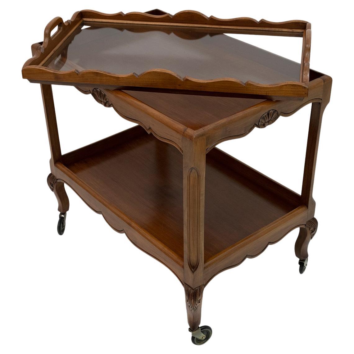 Antique Italian Goat Skin Bar Cart at 1stDibs