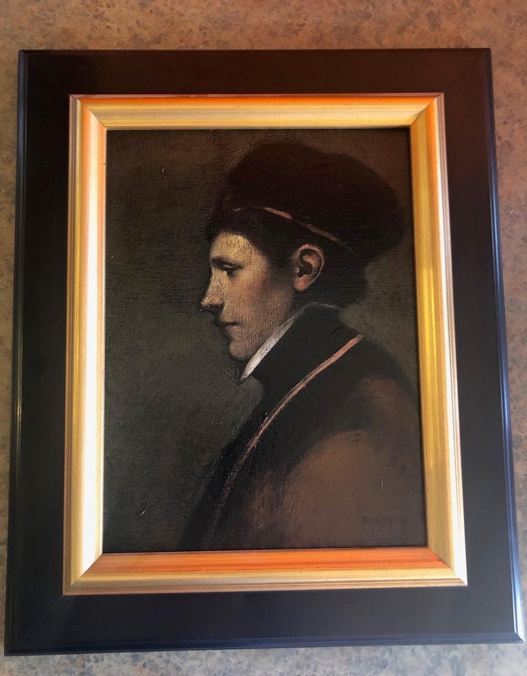 Baroque Style Oil Painting "Figure with Black Cap" by Ray Donley at 1stDibs