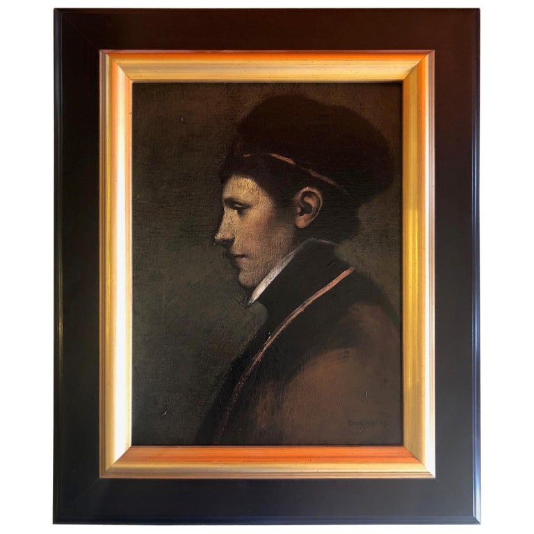 Baroque Style Oil Painting "Figure with Black Cap" by Ray Donley at 1stDibs