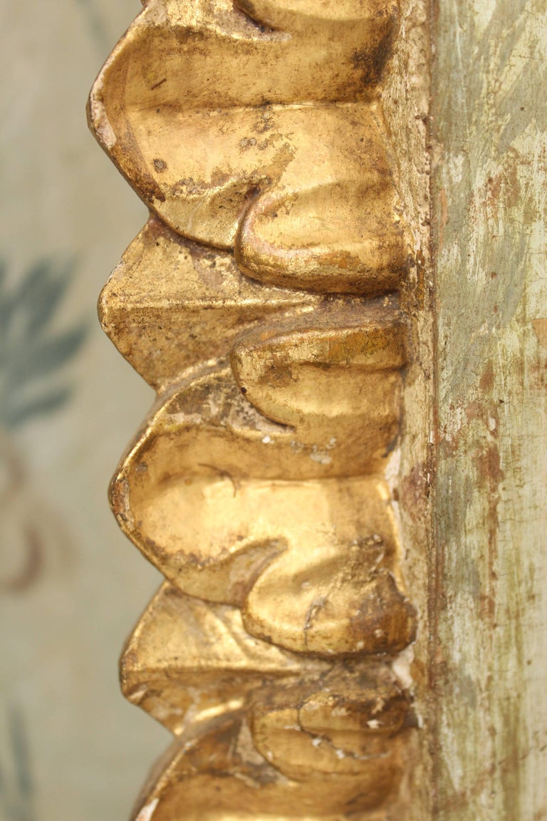 Baroque Style Painted and Partial Gilt Niche Cabinet at 1stDibs
